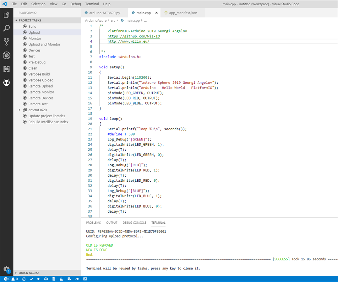 Azure Sphere for PlatformIO - element14 Community