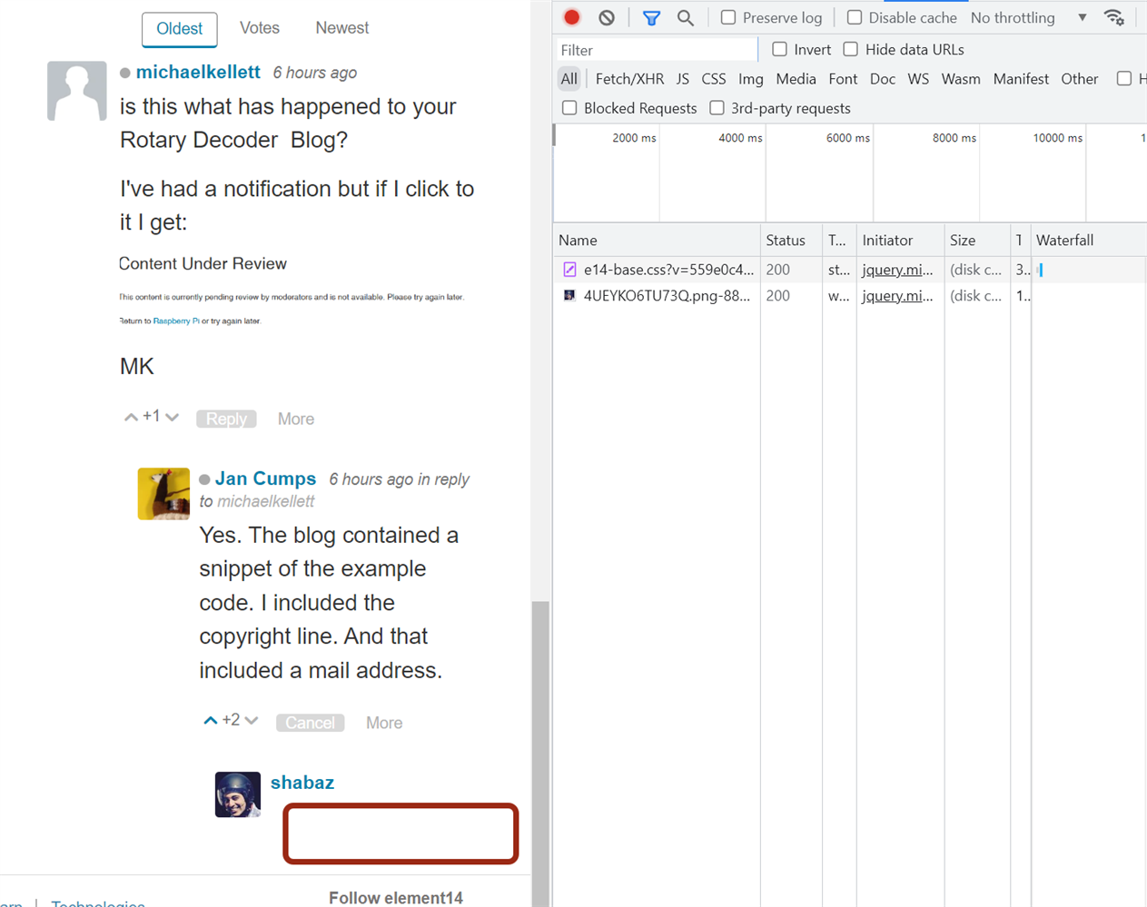 Editor not loading when replying with Chrome - element14 Community
