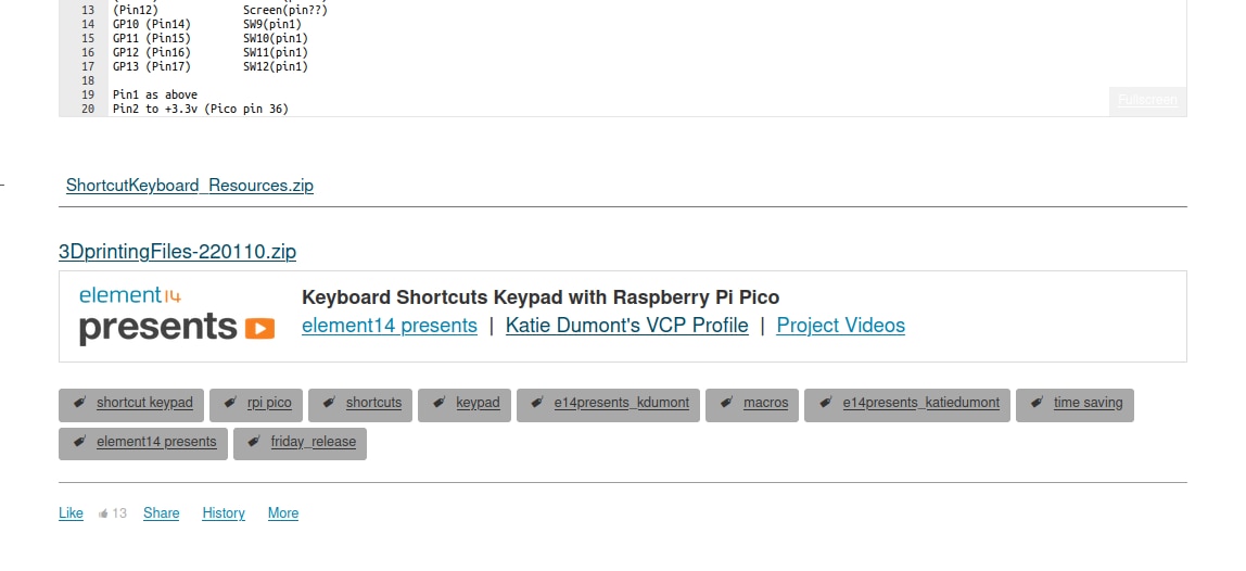 Keyboard Shortcuts Keypad With Raspberry Pi Pico Episode 494 Element14 Community