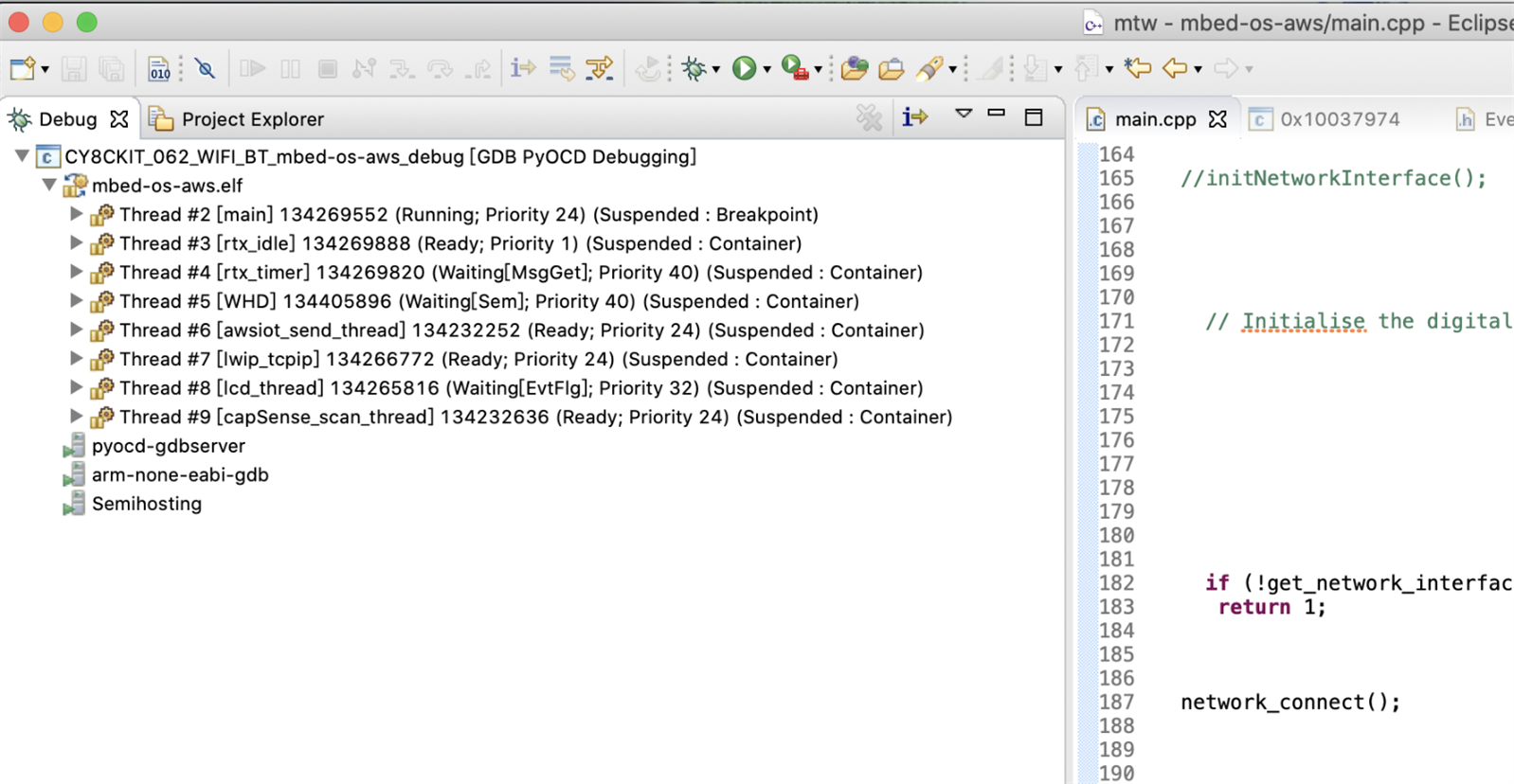 Mbed RTOS thread: Send CapSense Data to AWS #3 - element14 Community