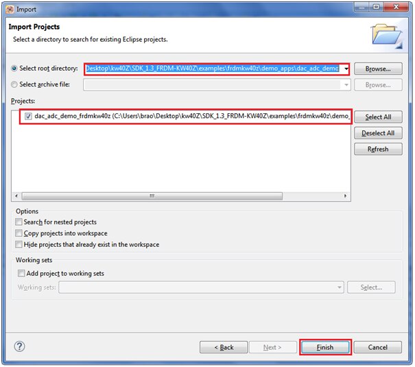 Getting Started With Frdm Kw40z Nxp Freedom Development Platform Importing Existing Project